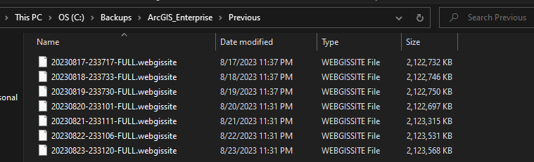 Automate ArcGIS Enterprise Backup - Esri Community