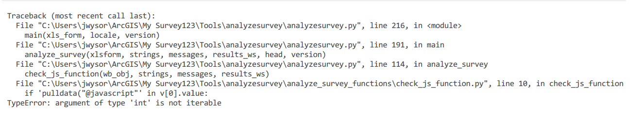 Solved: Analyze Survey Error - Esri Community