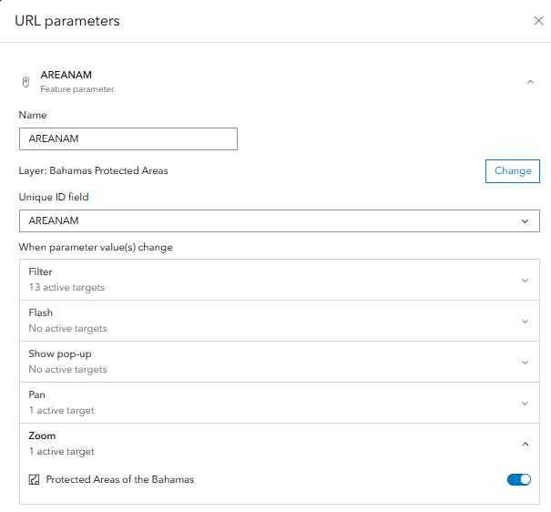 URL parameter (Feature parameter) configured in Da... - Esri Community