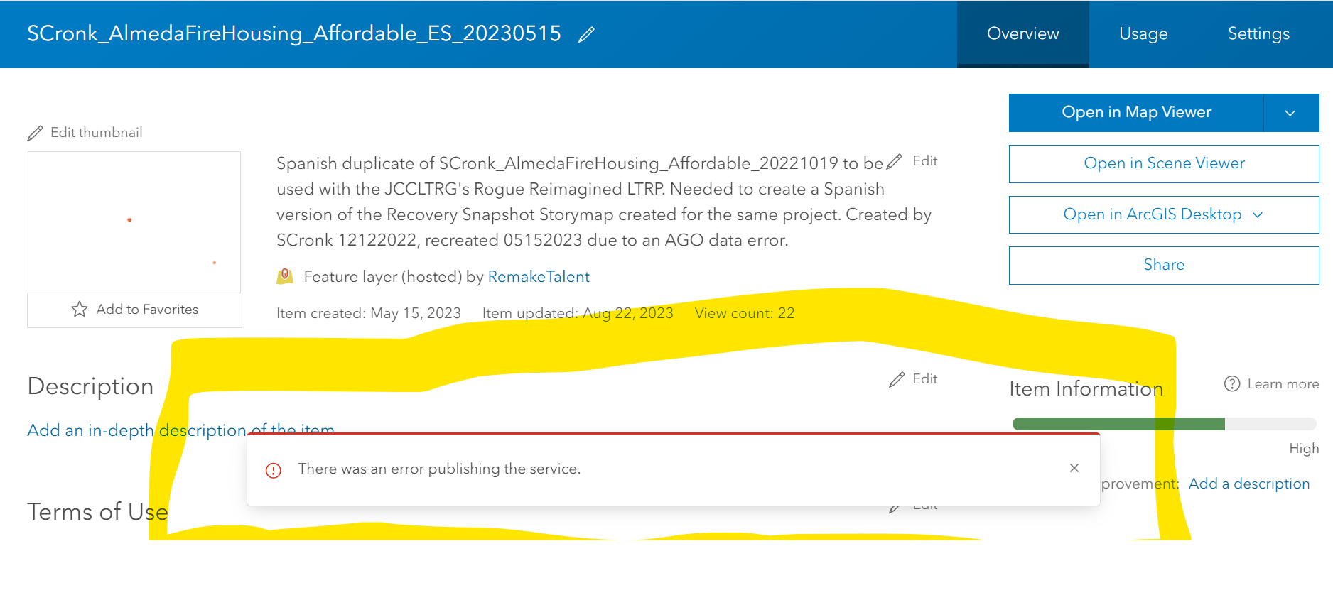 Creating Feature Layers on AGO - Esri Community