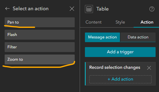 Solved: Table Widget Message Action Not Prompting Zoom to ... - Esri Community