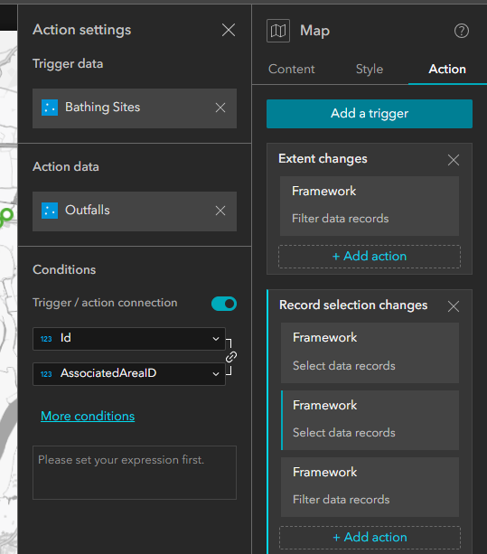 Does Experience Builder Action Triggers support Ma... - Esri Community