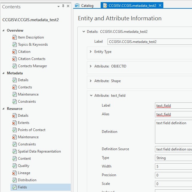 ArcGIS Pro Metadata - FGDC CSDGM Standards - Enume... - Esri Community