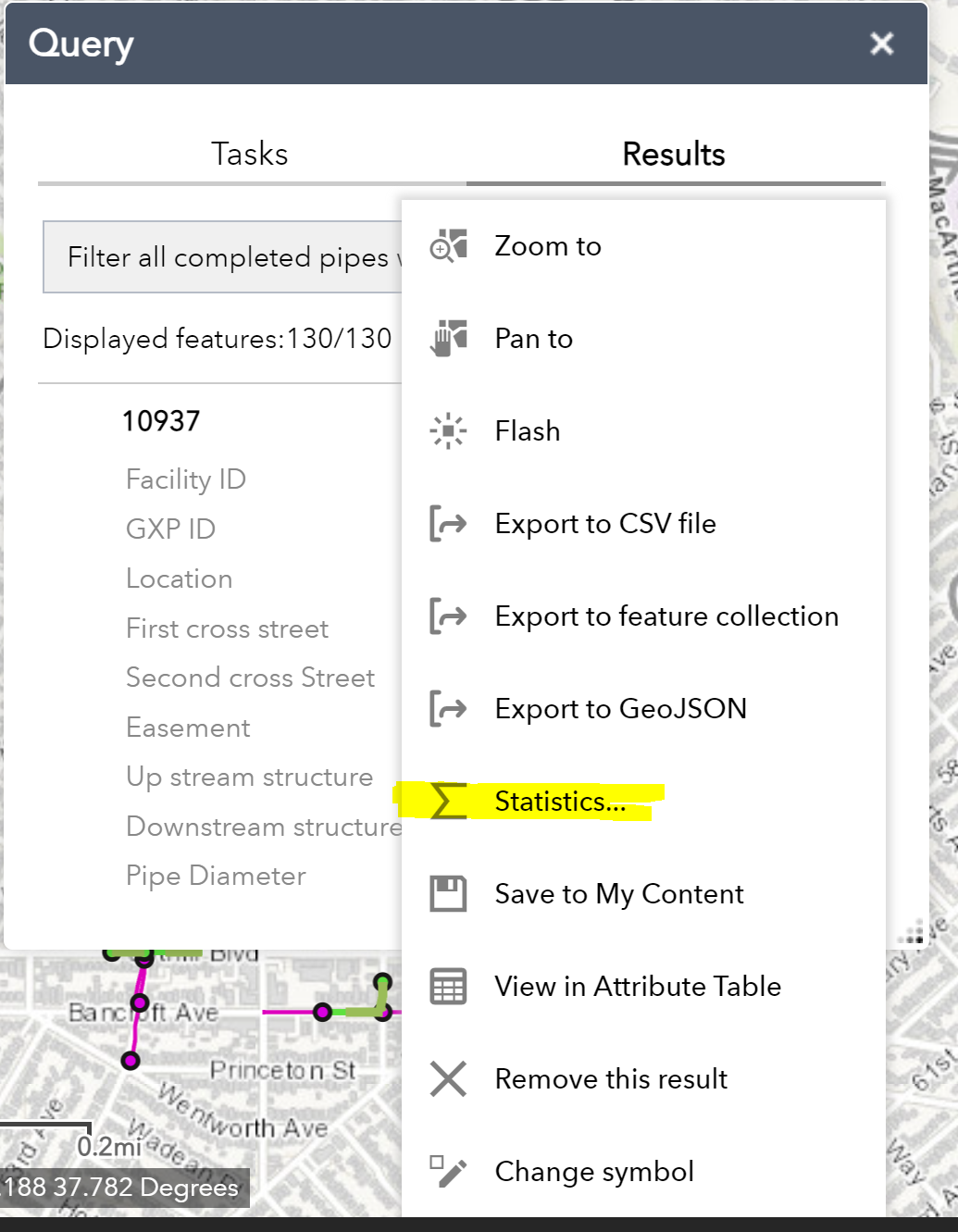 Query result actions (Statistics) in Experience bu... - Esri Community