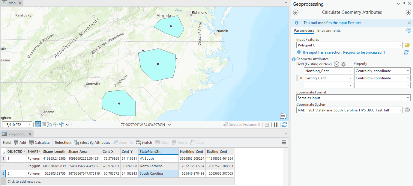 Calculate centroid on polygon feature based on sta... - Esri Community