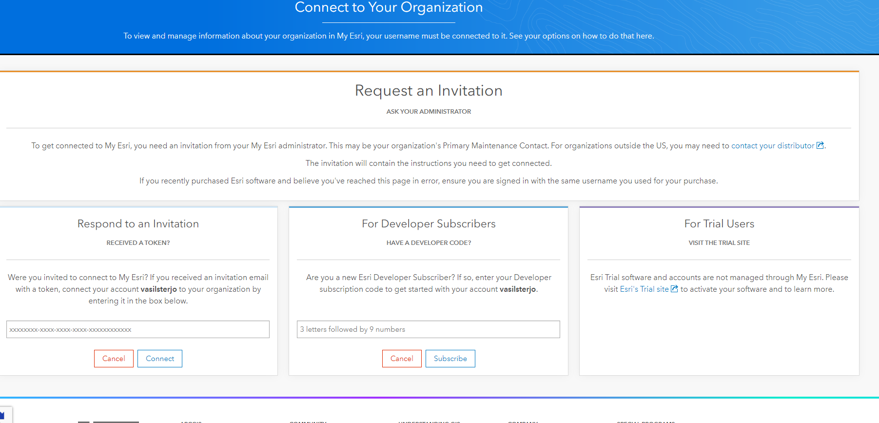 Can't connect Organization with My Esri - Esri Community