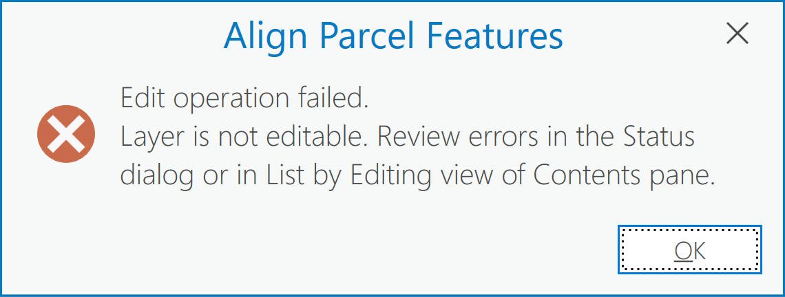 Solved: Align Parcels error question - Esri Community