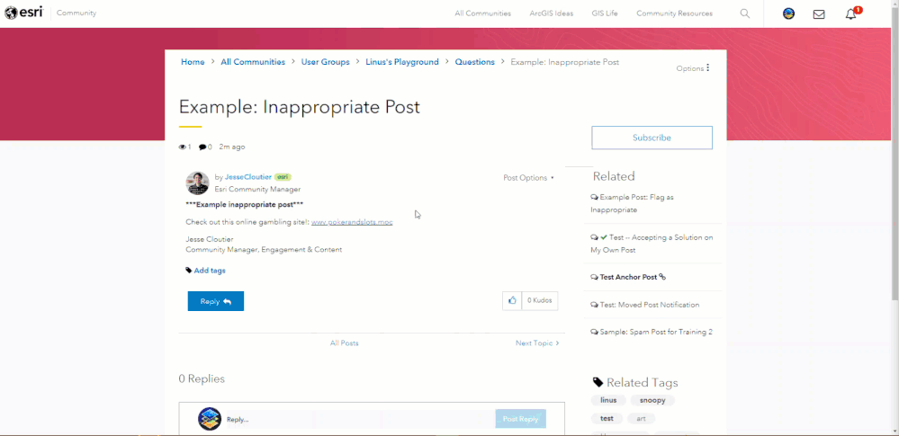 Tools & Tips: Report Inappropriate Content - Esri Community