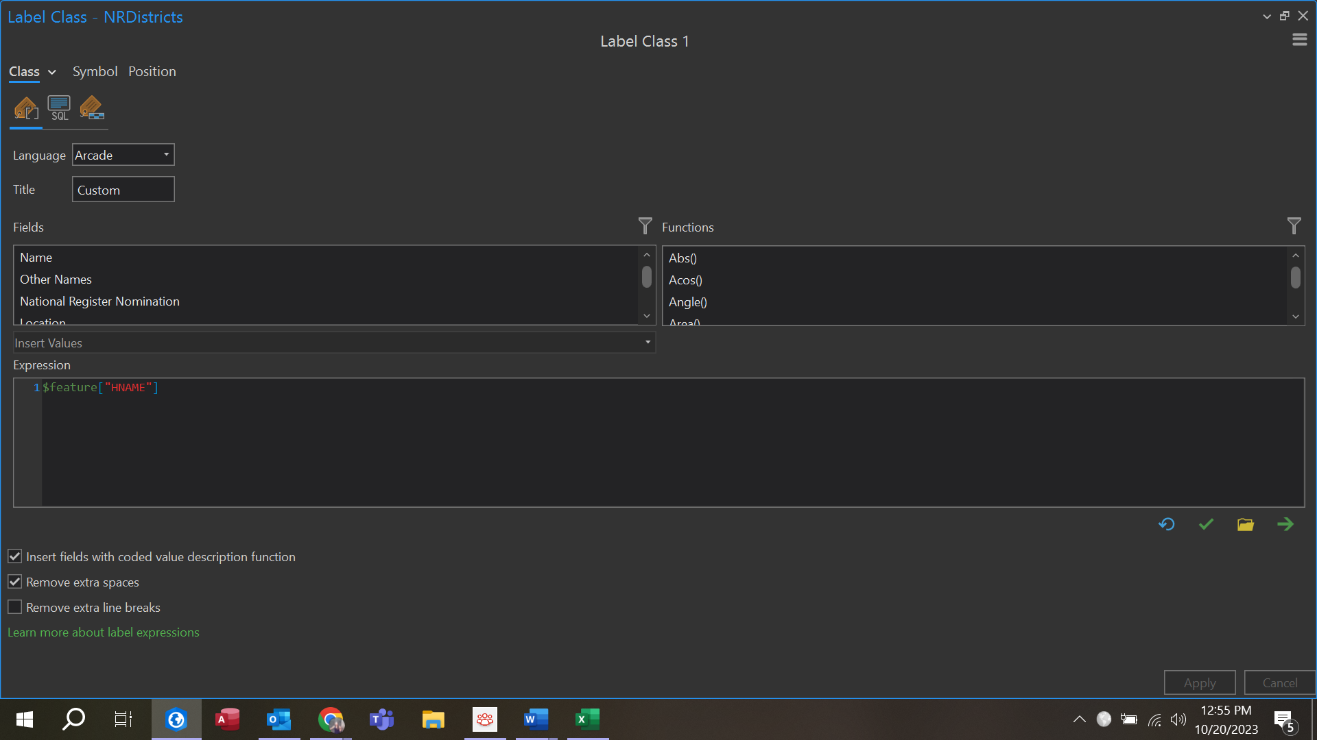 Redesign the label expression pane to be usable - Esri Community