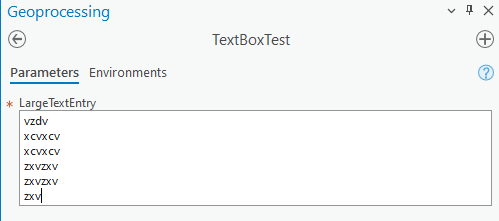 Text box parameter for script tools - Esri Community