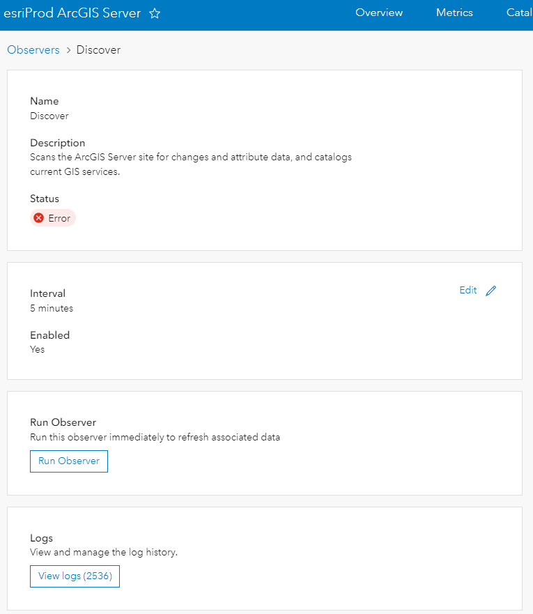 Logs - E_OBSERVER_FAILED - Esri Community