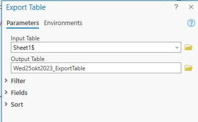 Table to geodatabase tool - specify output feature... - Esri Community