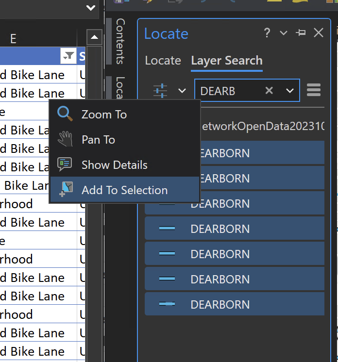 Locate pane - results to new selection - Esri Community