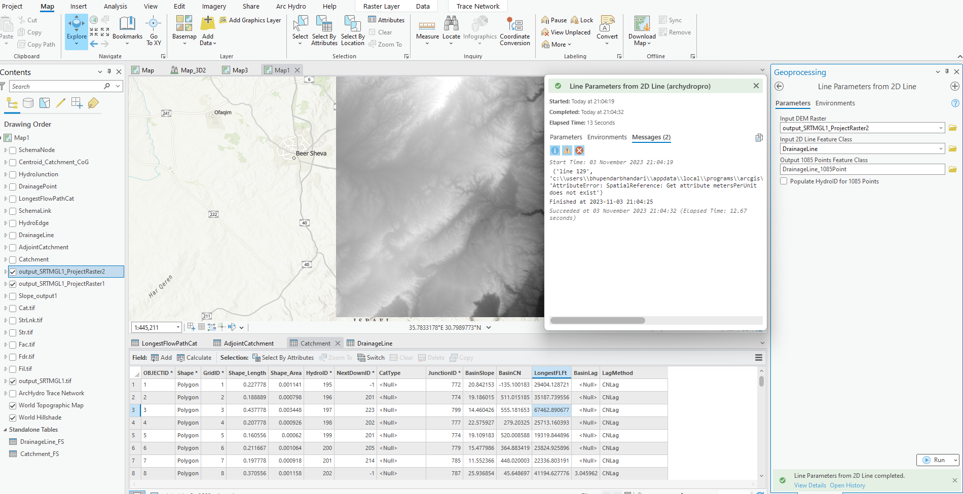 Arc Hydro Tool (Line parameters from 2D) - Esri Community