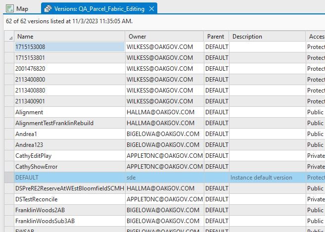 Change Versions table view - Esri Community
