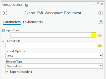 Use map layer as input features in Export XML Work... - Esri Community