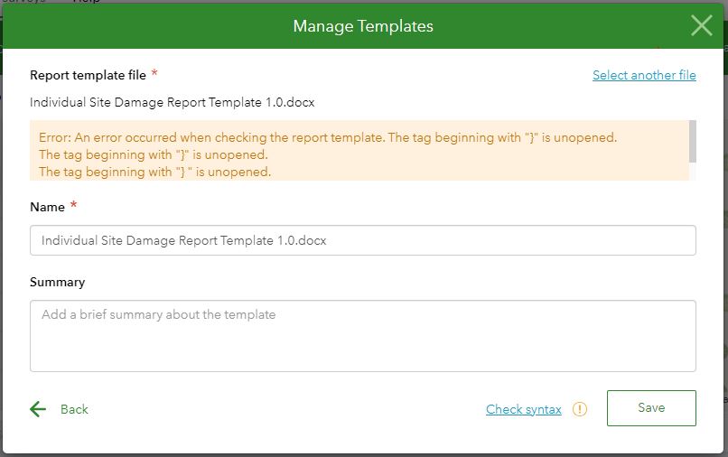 Error: An error occurred when checking the report ... - Esri Community