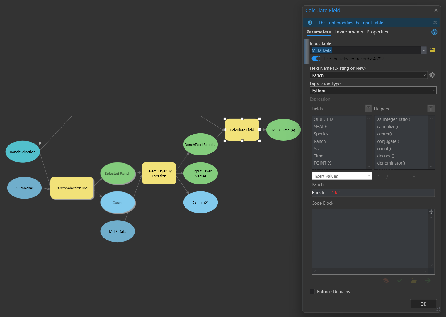 ModelBuilder from one parameter to calculate valu... - Esri Community