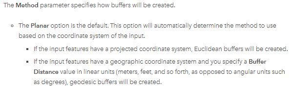 Buffering: Planar vs Geodesic measurement mode whe... - Esri Community