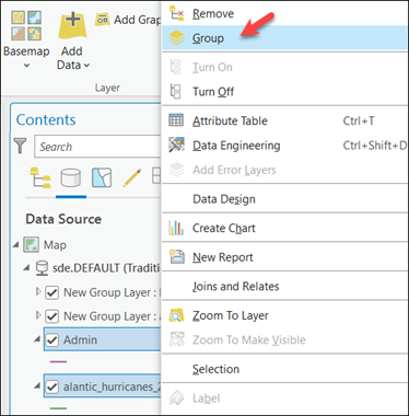 Grouping Layers in Data Source Tab in ArcGIS Pro - Esri Community