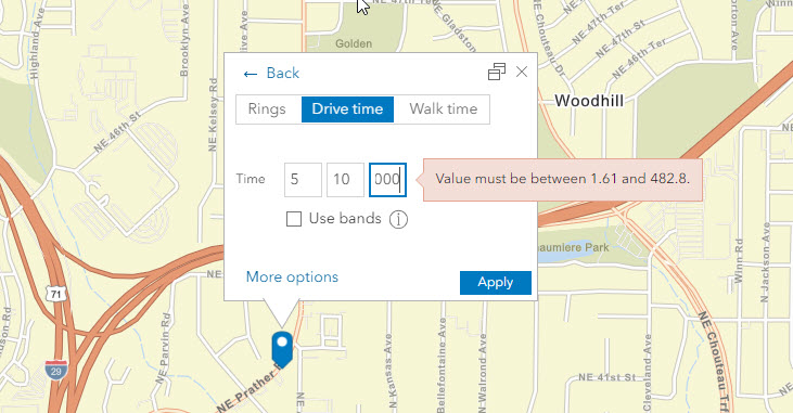 Solved: BAO Drive time buffers can't be created for 240-30... - Esri ...