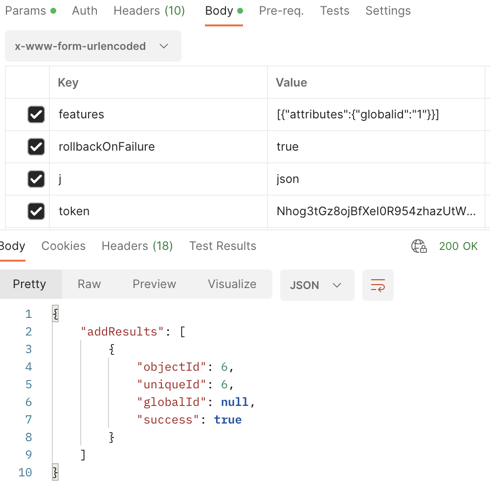 POST addFeatures not working correctly - Esri Community