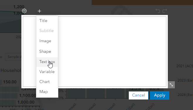 Solved: Text Boxes Not Appearing in Stacked Panel Infograp... - Esri Community