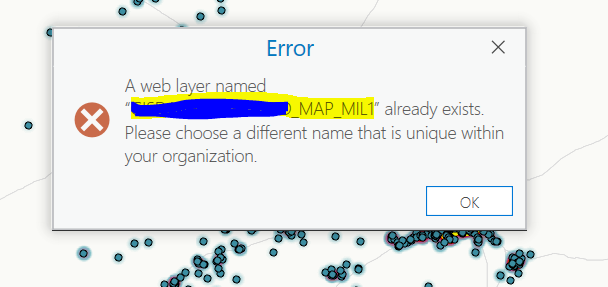 Save a web map - Cannot update the MIL service - Esri Community