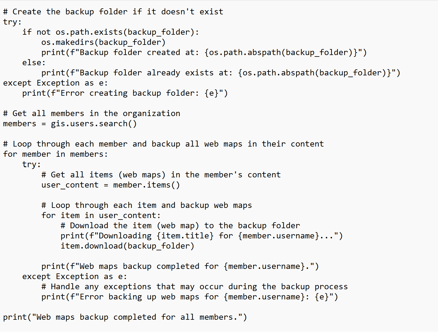 pythcode to download webmaps on arcgisonline - Esri Community