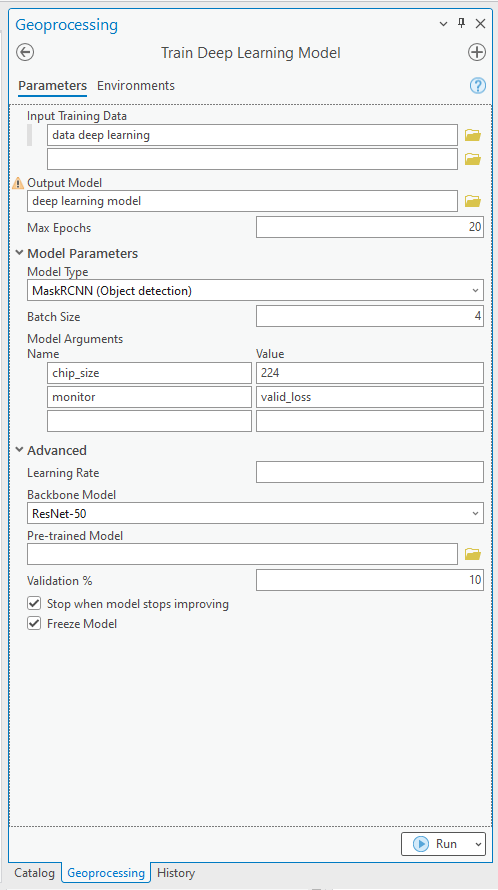 Solved: Error when training deep learning model - Esri Community