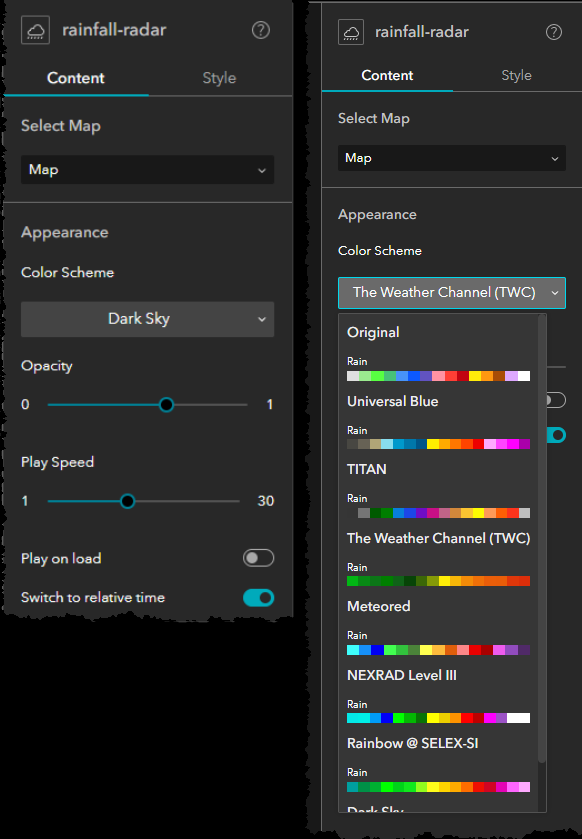 Animated Rainfall Radar Custom Widget For Experien Esri Community