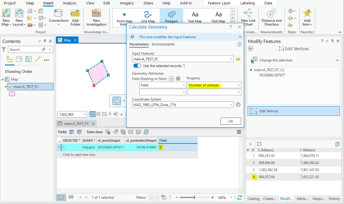 Calculate Geometry — Number of vertices should mat... - Esri Community