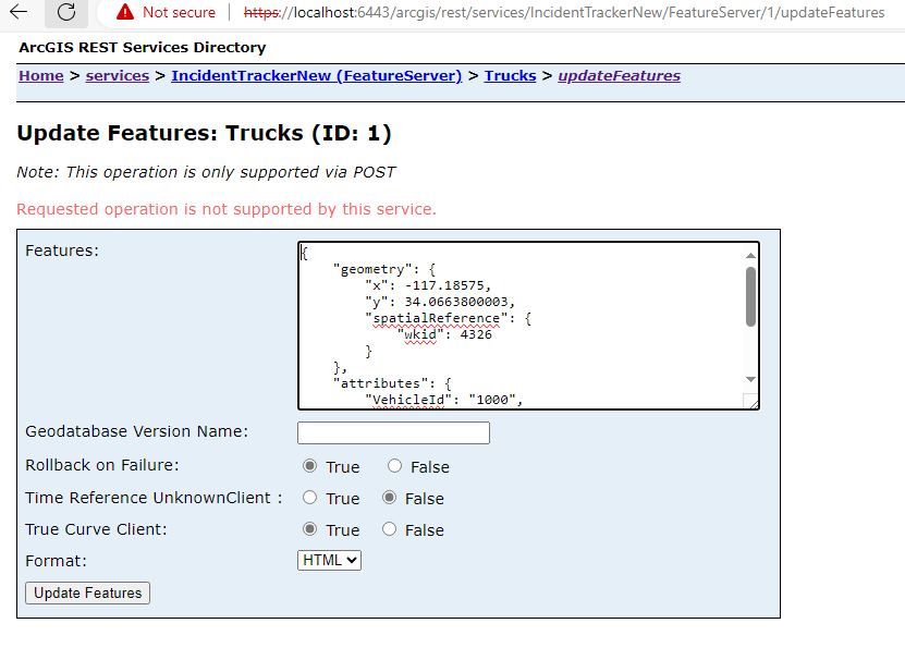 Getting error "Requested operation is not supporte... - Esri Community