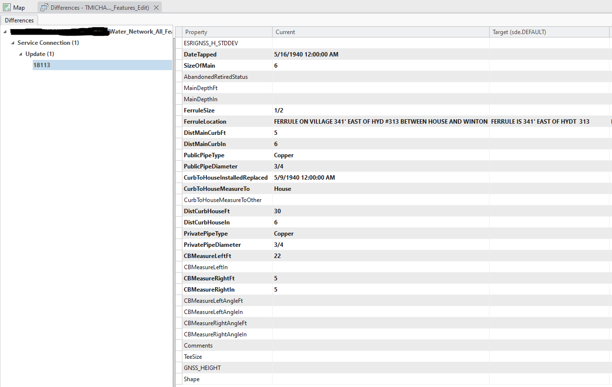 Version Changes differences view not showing chang... - Esri Community
