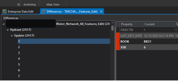 Version Changes differences view not showing chang... - Esri Community
