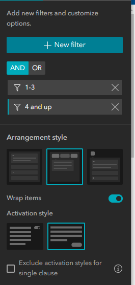 Solved: Filter Widget - Group multiple integers under one ... - Esri Community