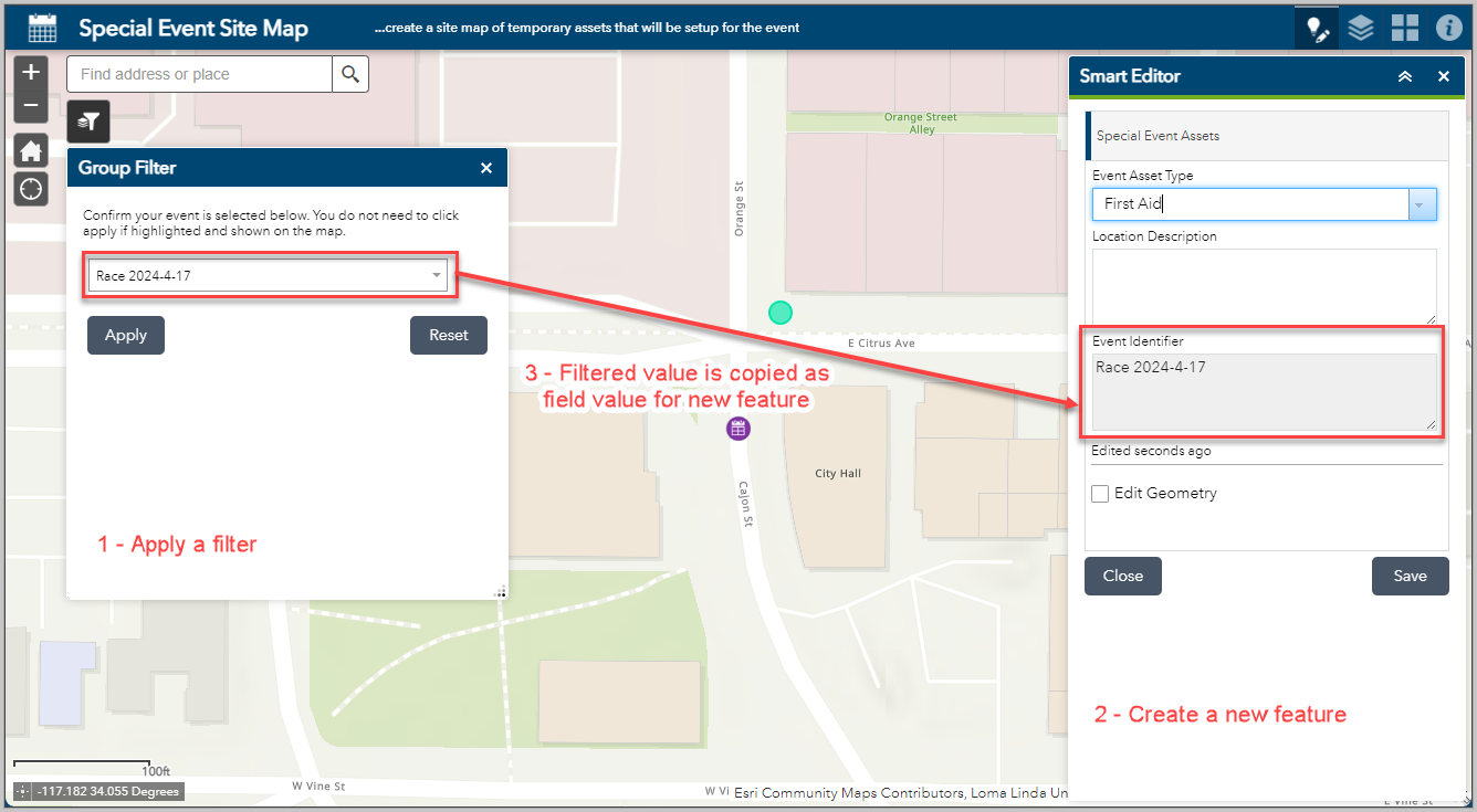 Use the filtered value as a default field value - Esri Community