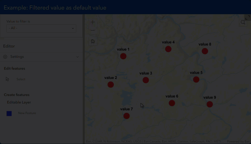 Use the filtered value as a default field value - Esri Community
