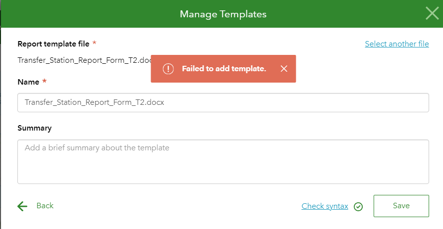 Error when trying to create/import report template... - Esri Community