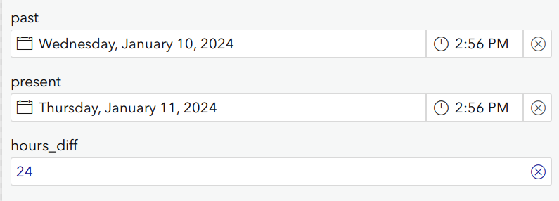Solved: Calculate time between two date-times using a date... - Esri ...