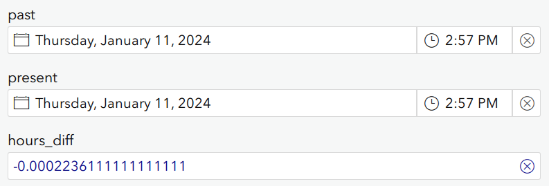 Solved: Calculate time between two date-times using a date... - Esri ...