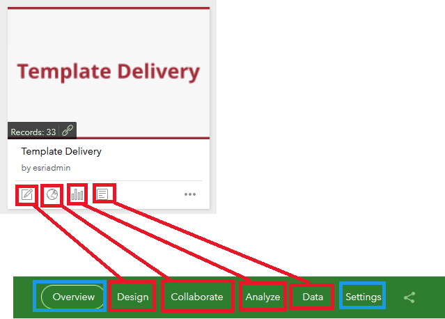 Overview and Settings buttons missing from S123 We... - Esri Community