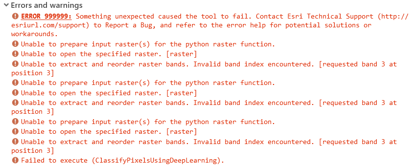 Deep Learning for land classification Error - Esri Community