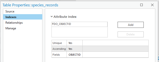 Solved: Do FGDB database views have attribute indexes? - Esri Community