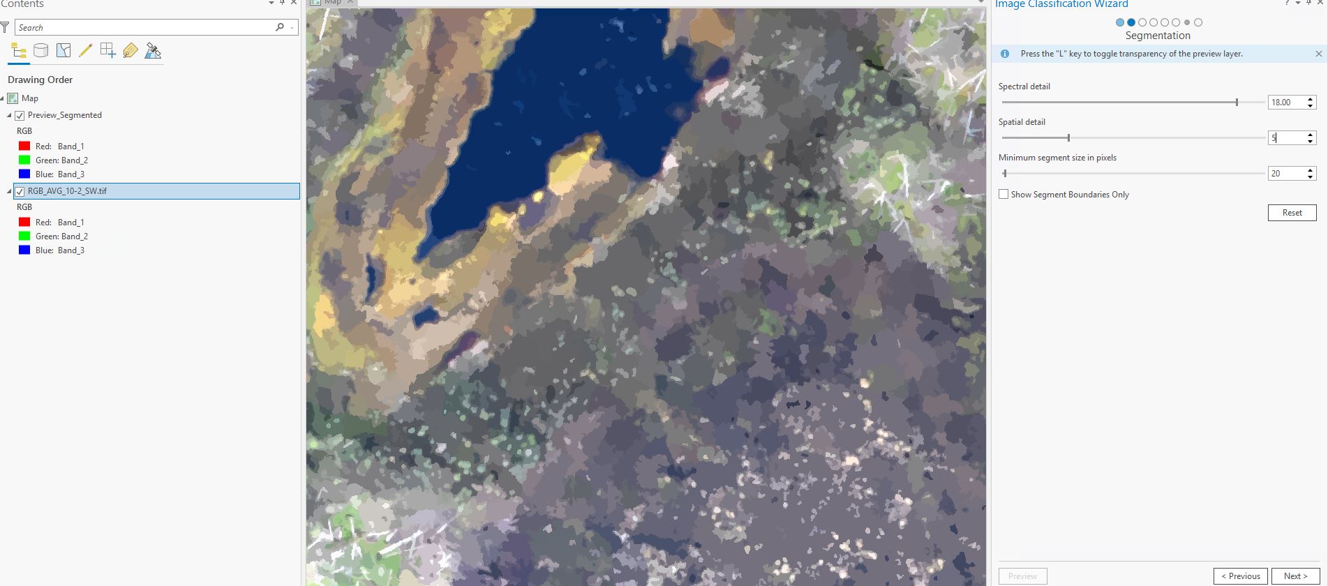 Segment Mean Shift: Preview image and output from ... - Esri Community