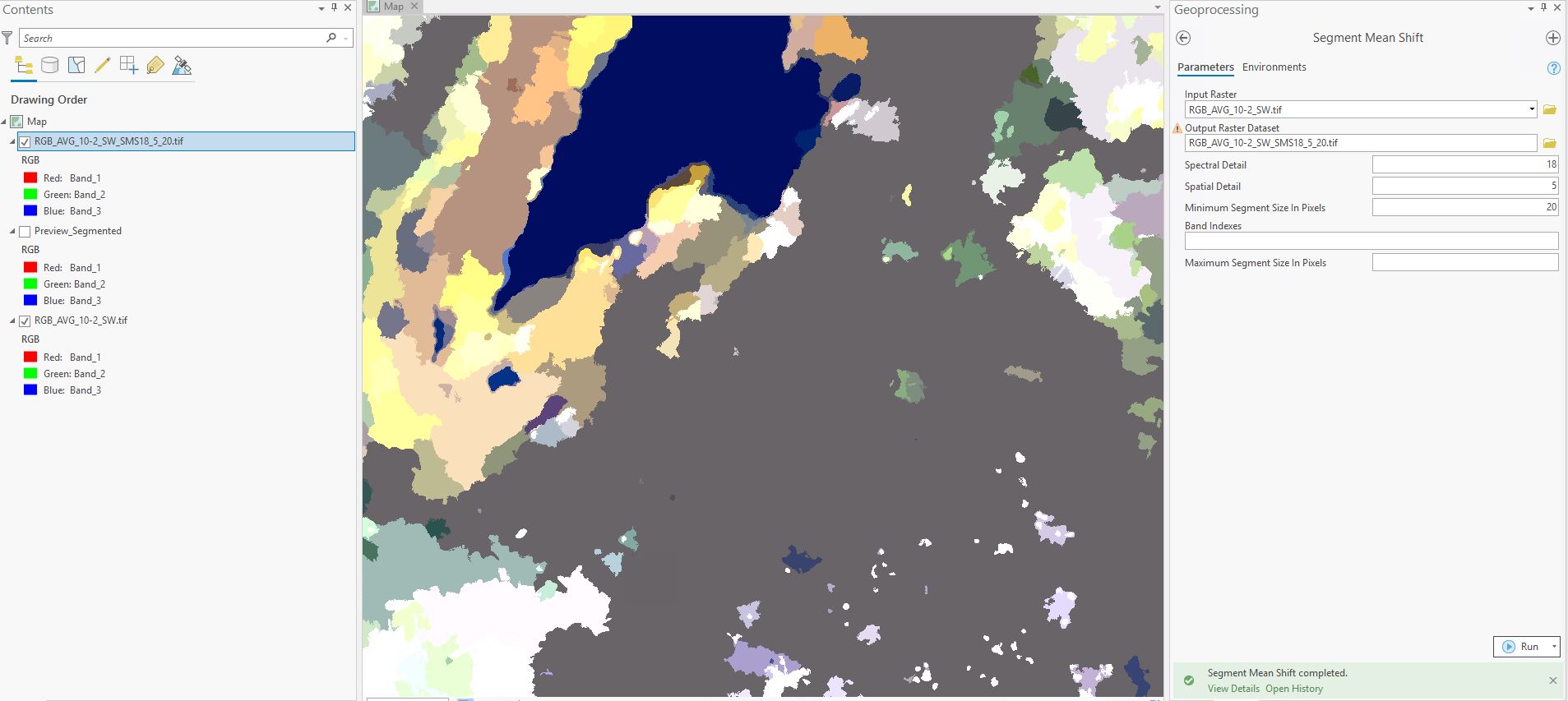 Segment Mean Shift: Preview image and output from ... - Esri Community