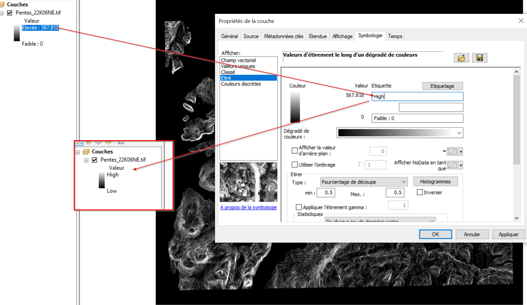 Solved Modify Continuous Raster Legend Text Label Esri Community