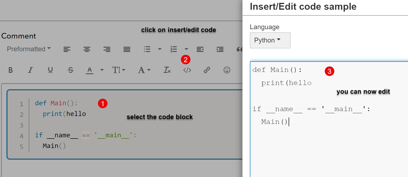Allow Editing Code Blocks When Editing Posts - Esri Community