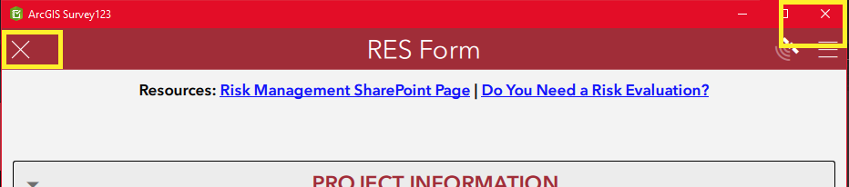 Change the "X" in the top left to a menu icon (WIn... - Esri Community