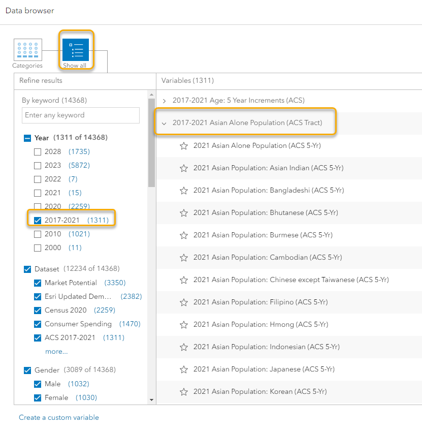 ACS Detailed Ethnicity Variables (Population by Or... - Esri Community